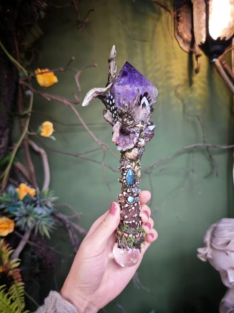 Amethyst Crystal Antler Wand 24 Cm Large Wand One of a Kind for Energy ...