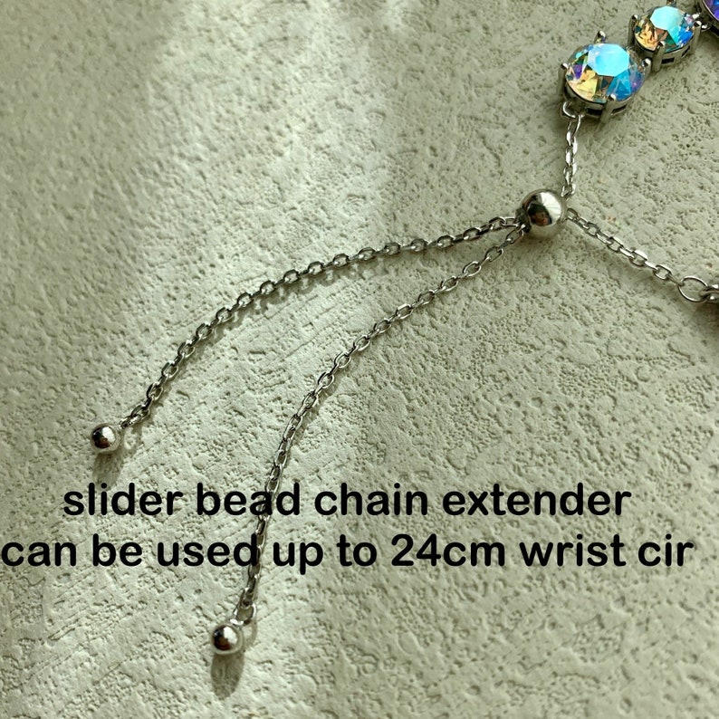 Sterling Silver Swarovski Bracelet, Colorful Swarovski Crystal Chain ...