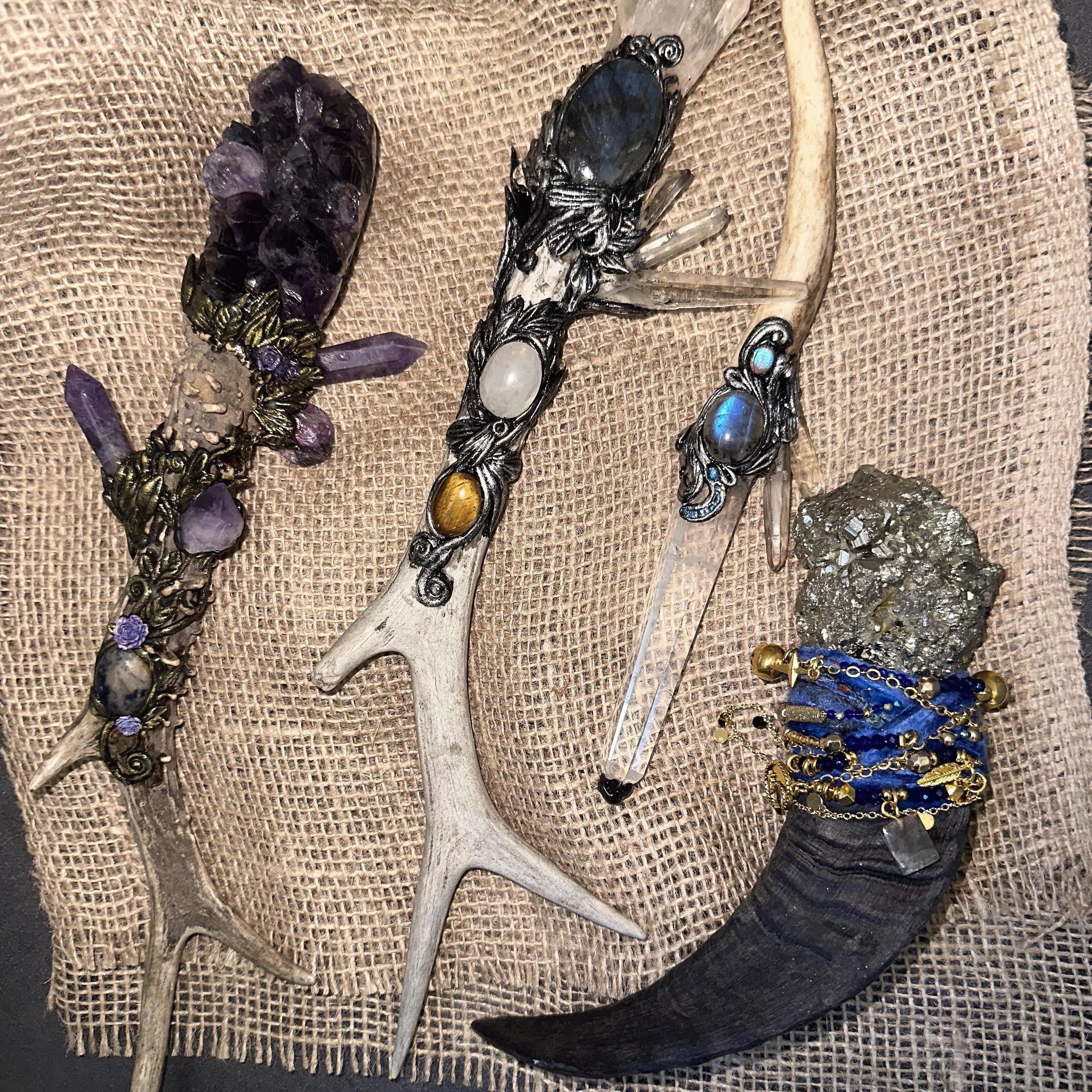 Crystal Antler Wand，one of a Kind for Energy Work, Rituals, and Decor ...