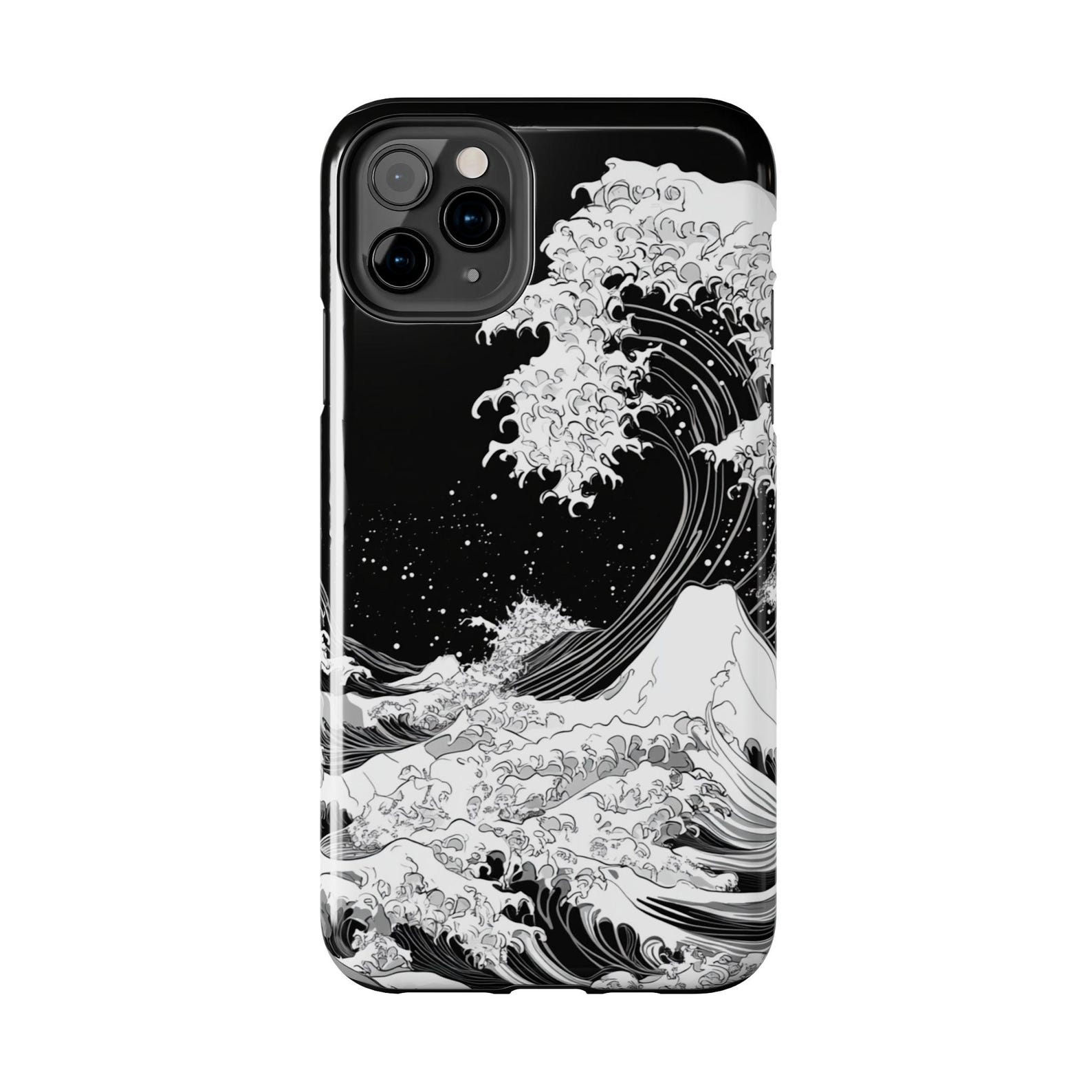 Black and White Wave Design Phone Case, Wave Phone Case, Ocean Phone ...