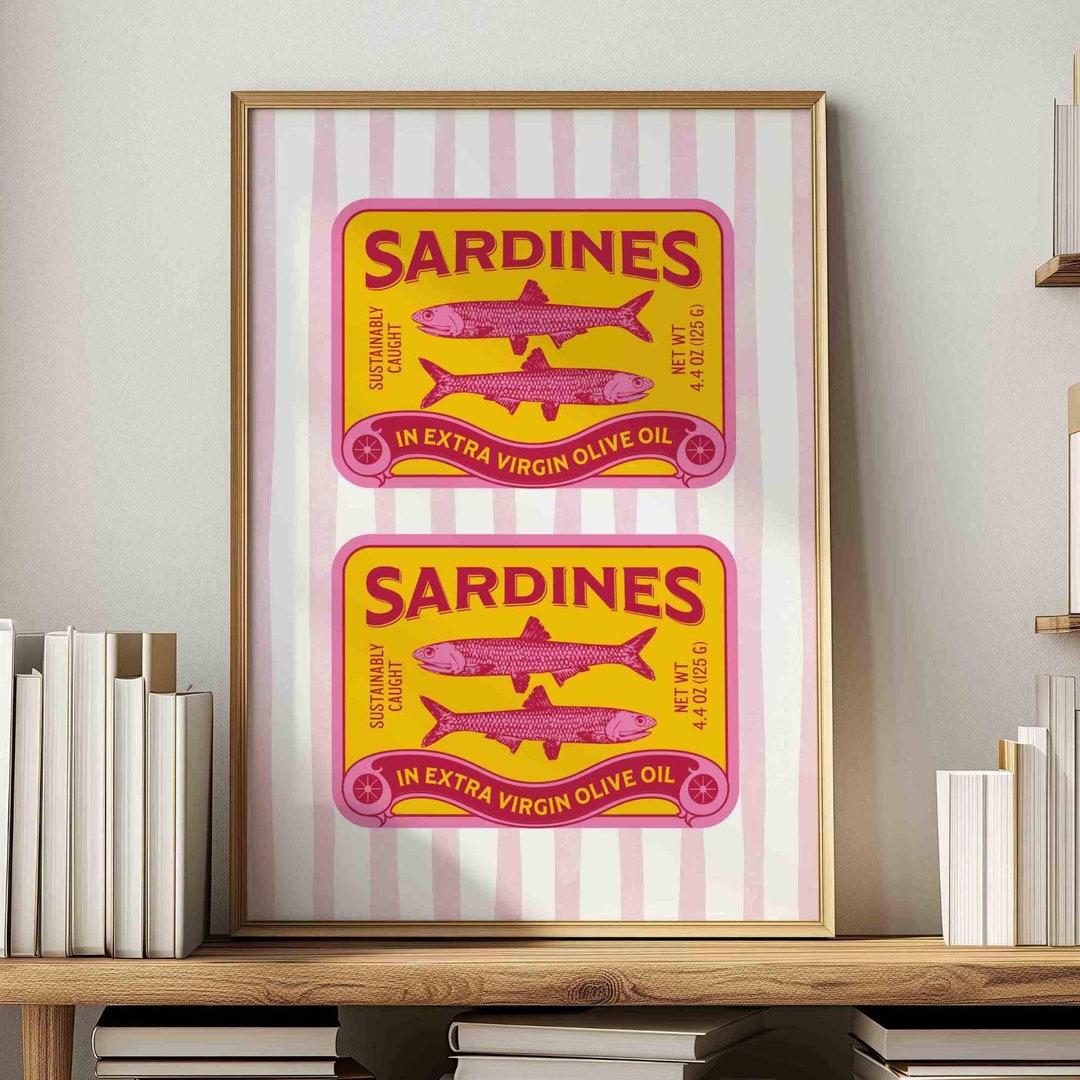 Sardine Print, Sardine Can Art, Kitchen Wall Art, Retro Kitchen Decor ...