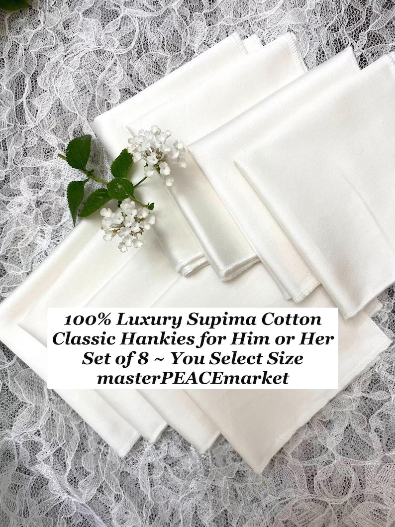 LUXURY Cotton Handkerchiefs: Soft White Hankies - Set of 8 - Etsy