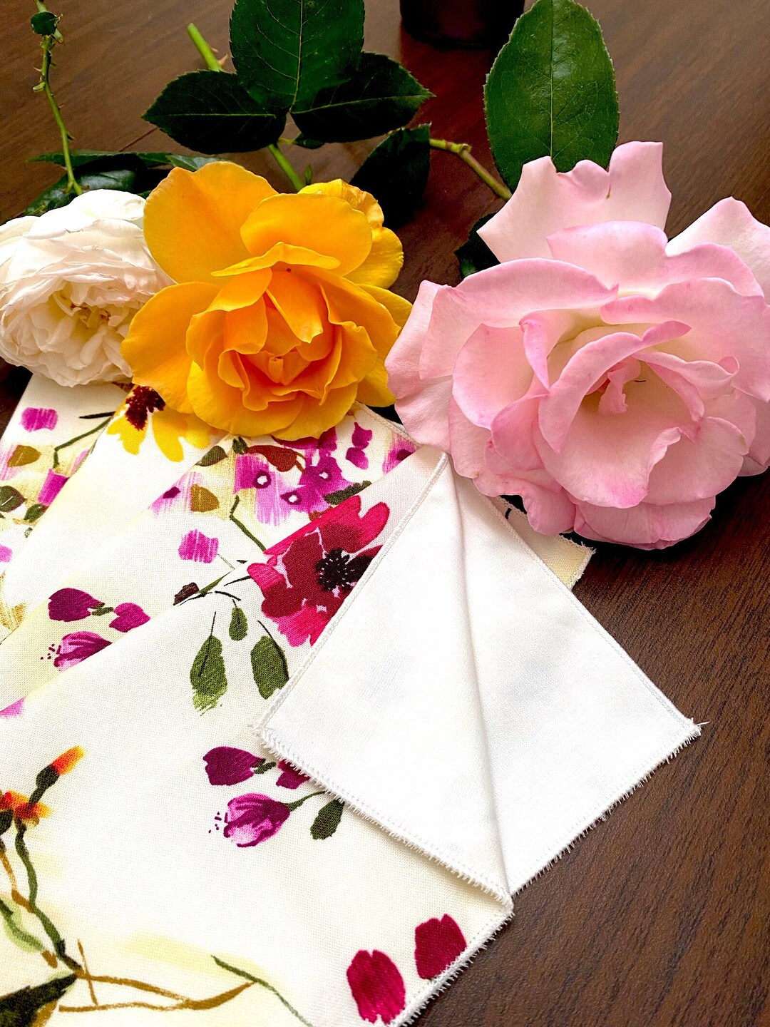 4 Handkerchieves HANDKERCHIEF Hankies for Women Her, Reusable Tissues ...