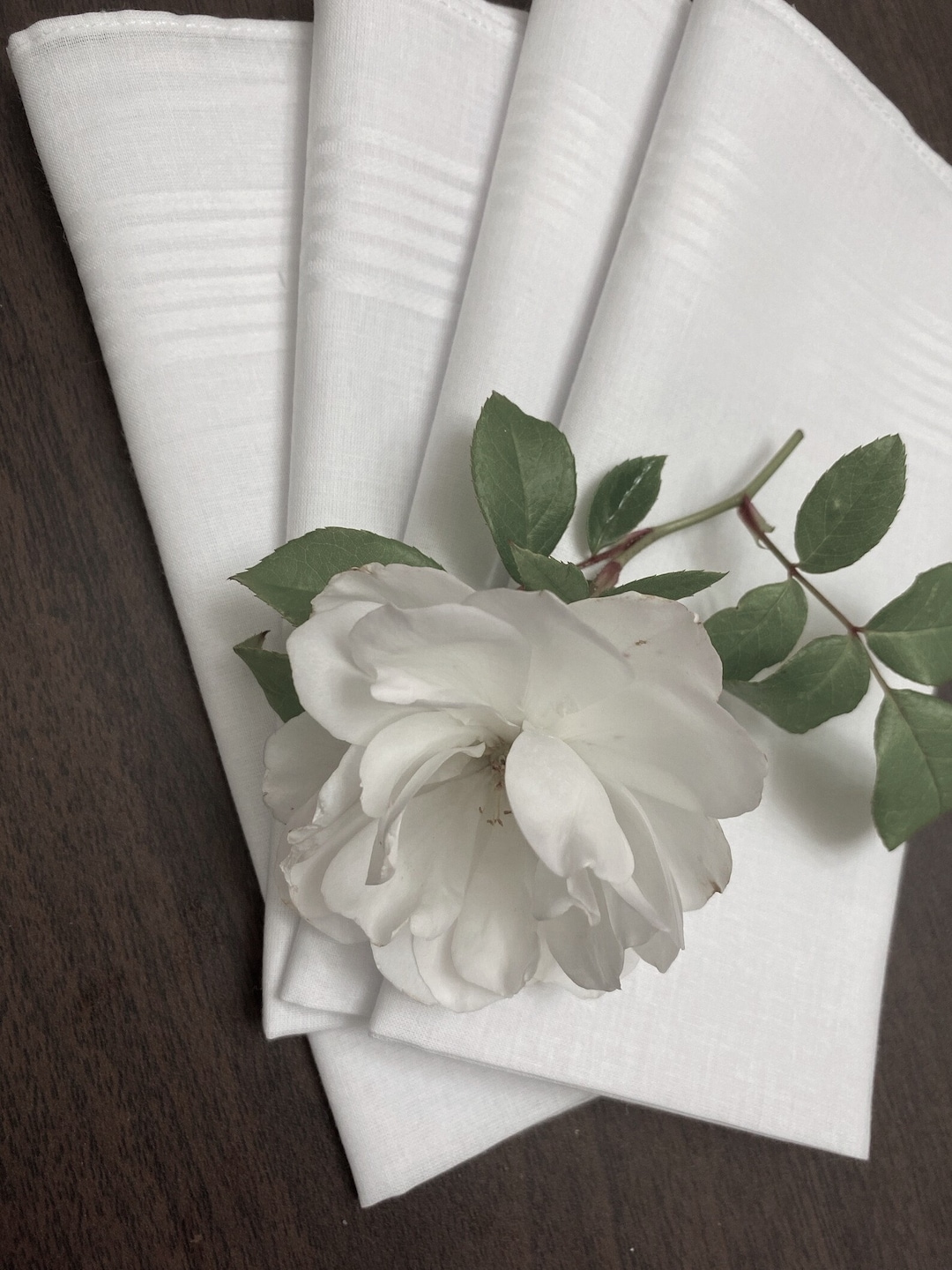 4 Classic Cotton Hankies, WHITE Hankerchiefs, Handkerchiefs for Women ...