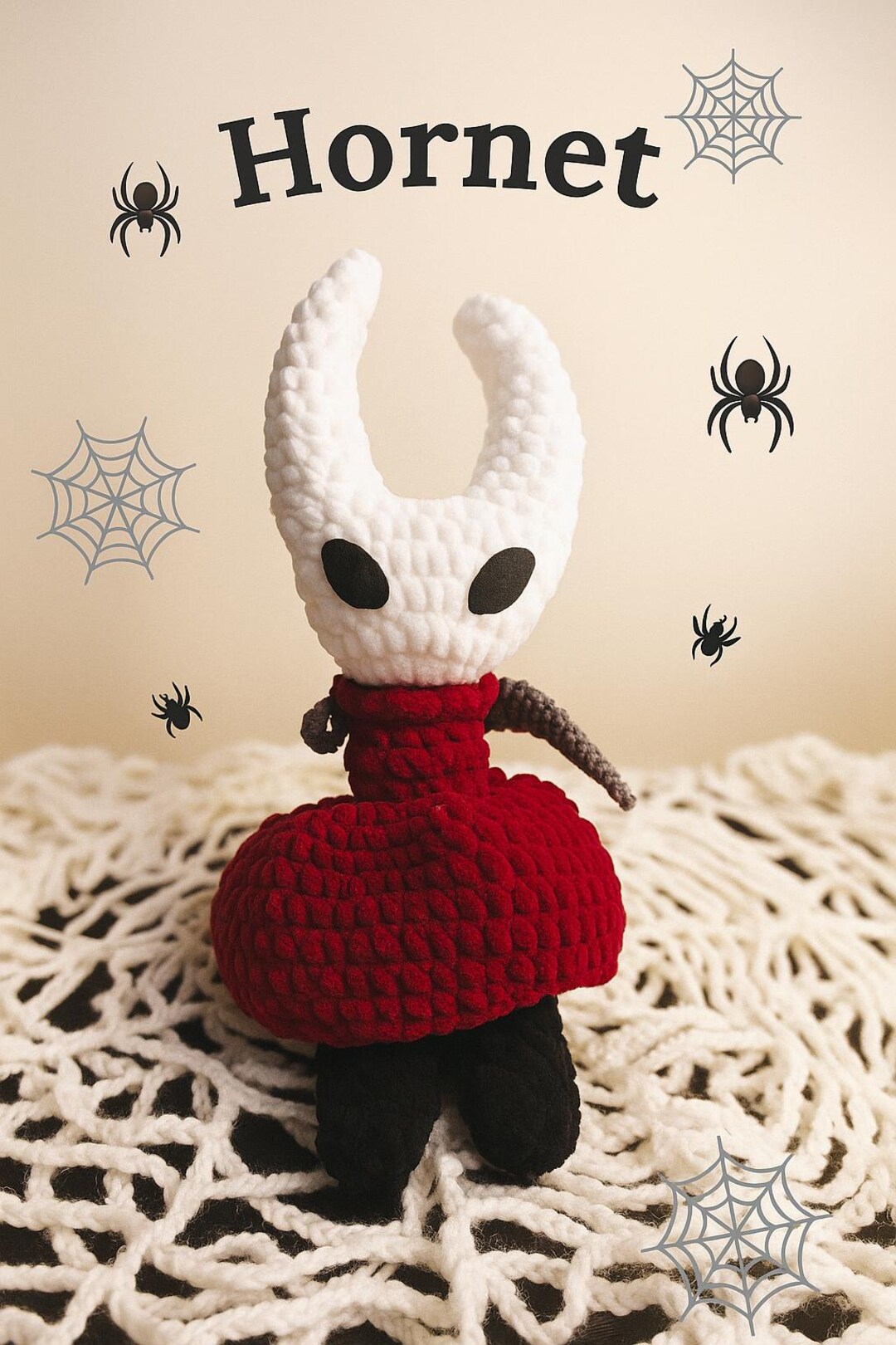 Crochet Hornet Plushie PDF Pattern – Amigurumi Insect Toy Hollow Knight ...