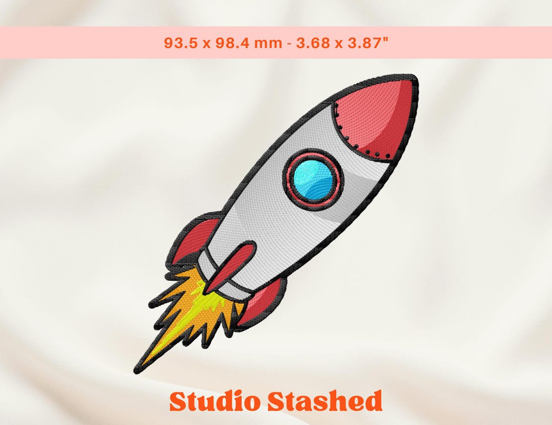 Rocket Machine Embroidery Design, Space Embroidery, Rocket Applique ...