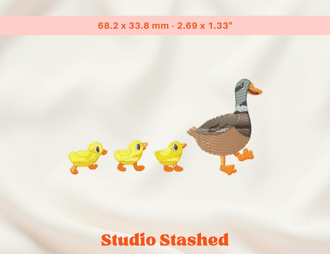 Duck Family Machine Embroidery Design File, Family of Ducks Embroidery ...