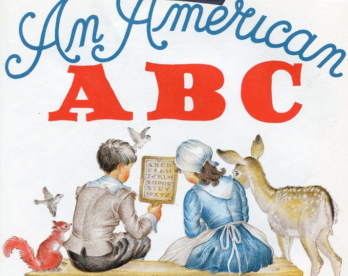 1940s an American ABC Book Vintage Illustrated Alphabet Color ...