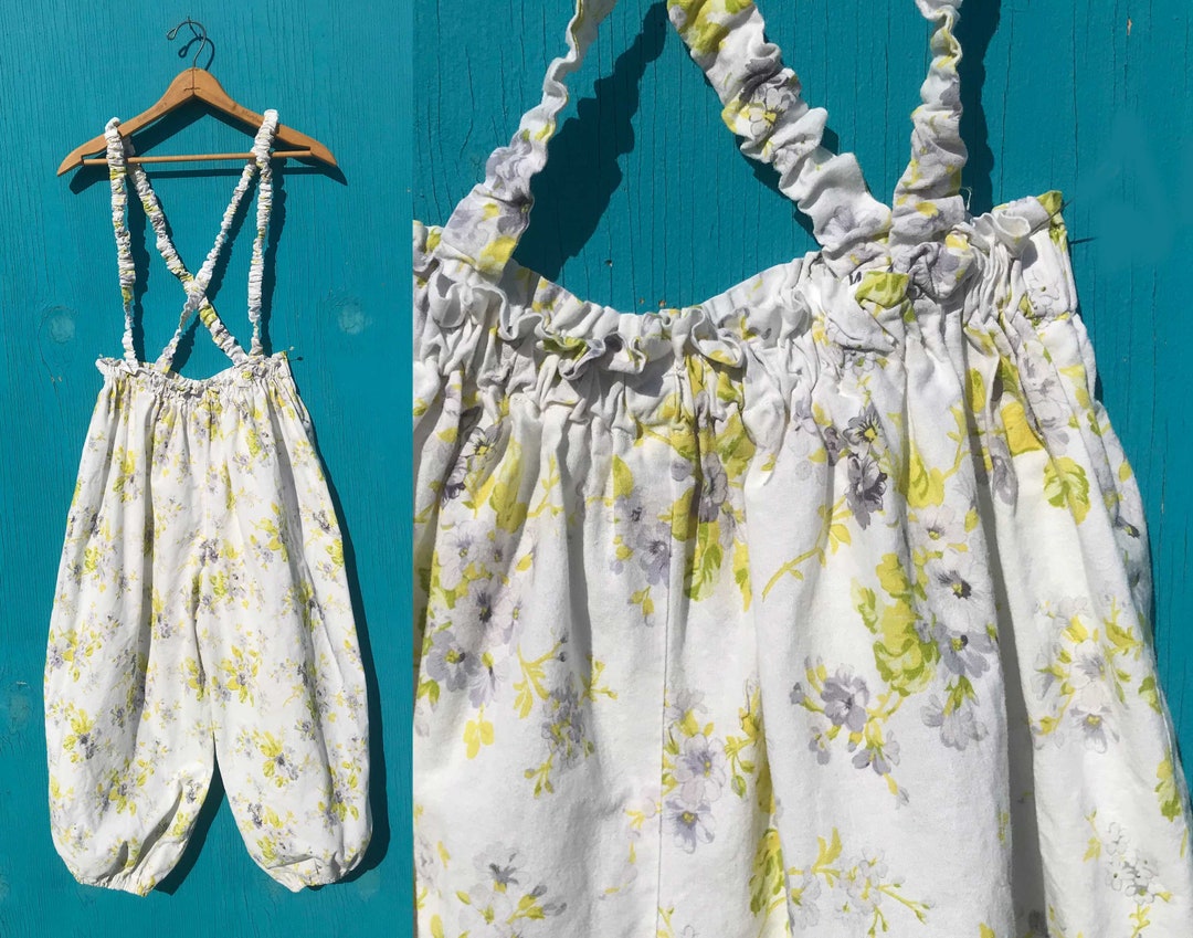 Vintage Floral Knickers With Suspenders Pull on Balloon Pants Size ...