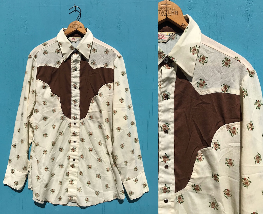Vintage Larry Mahan Western Shirt Size Large Pearl Snap Cotton - Etsy