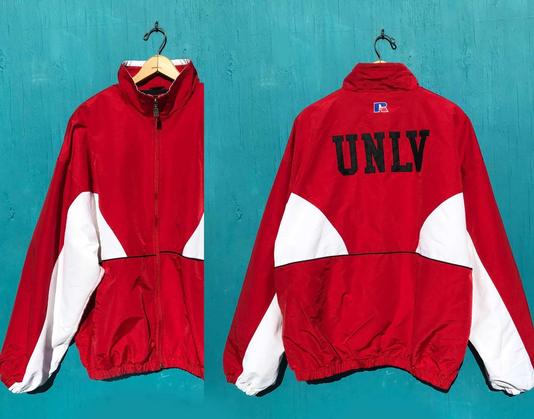 Y2K UNLV Color Block Jacket Sz XL Vintage Rebels Windbreaker Zip up W ...