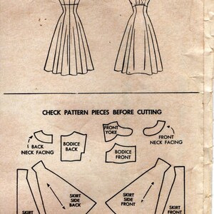 1950s Shelf Bust Dress Pattern Cap Sleeve Fit and Flare Dress Mccalls ...