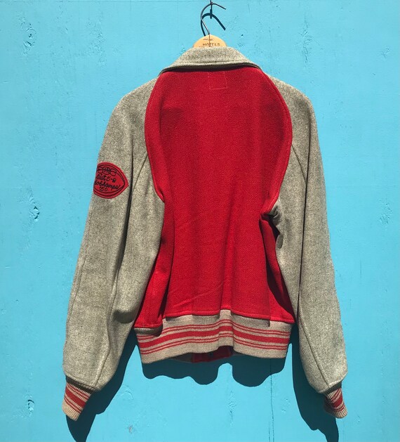 1950s Letterman Jacket Size Mens Small Snap Front w P… - Gem