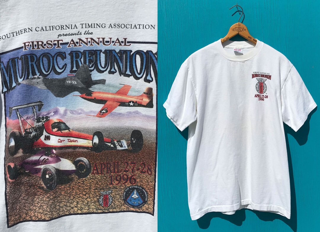 1990s Racing Tee Vintage 1996 Muroc Reunion T Shirt Southern California ...