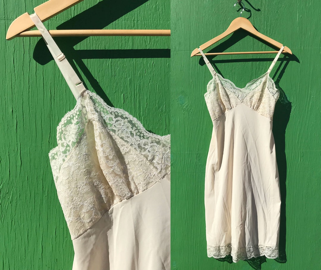 1970s Buff Nylon Bra Slip Bust 32 Empire Waist Lace Trim - Etsy