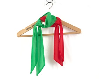 Red and Green Scarf | Etsy