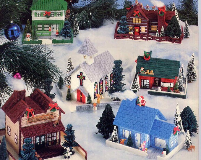 Vintage Plastic Canvas Christmas Village Pattern Book Vol. 3 Miniature ...