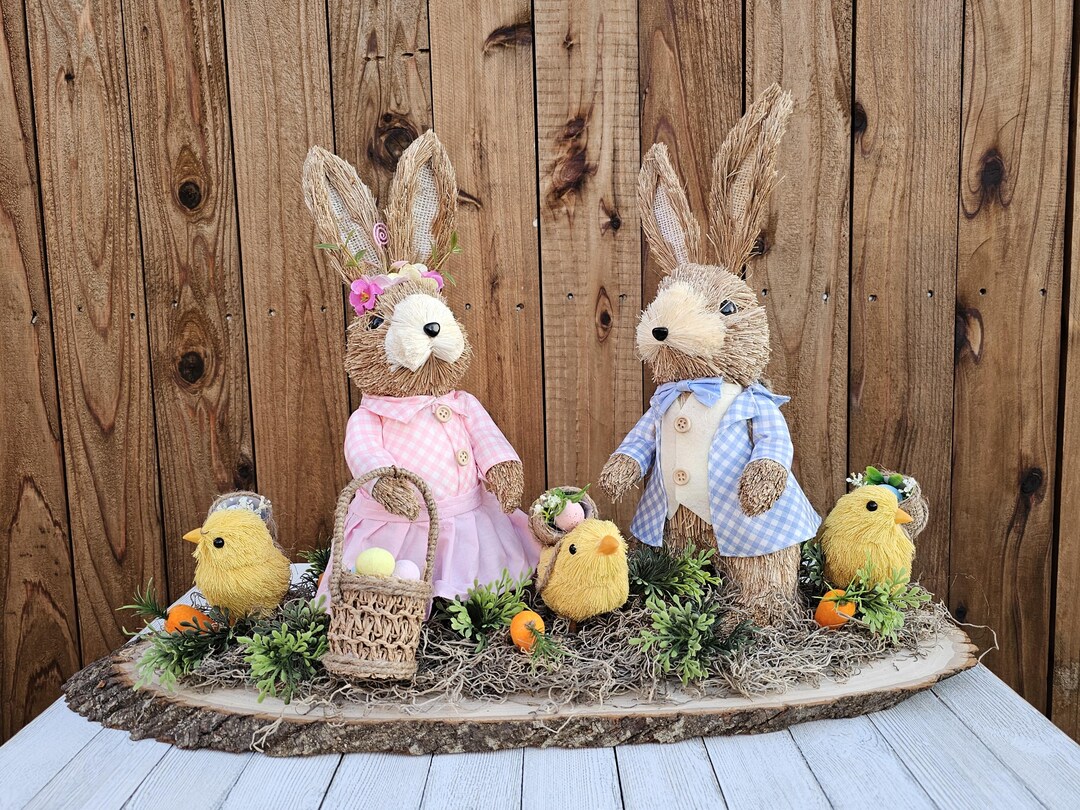 Woodland Spring Table Decor - Easter Bunny Centerpiece - Etsy