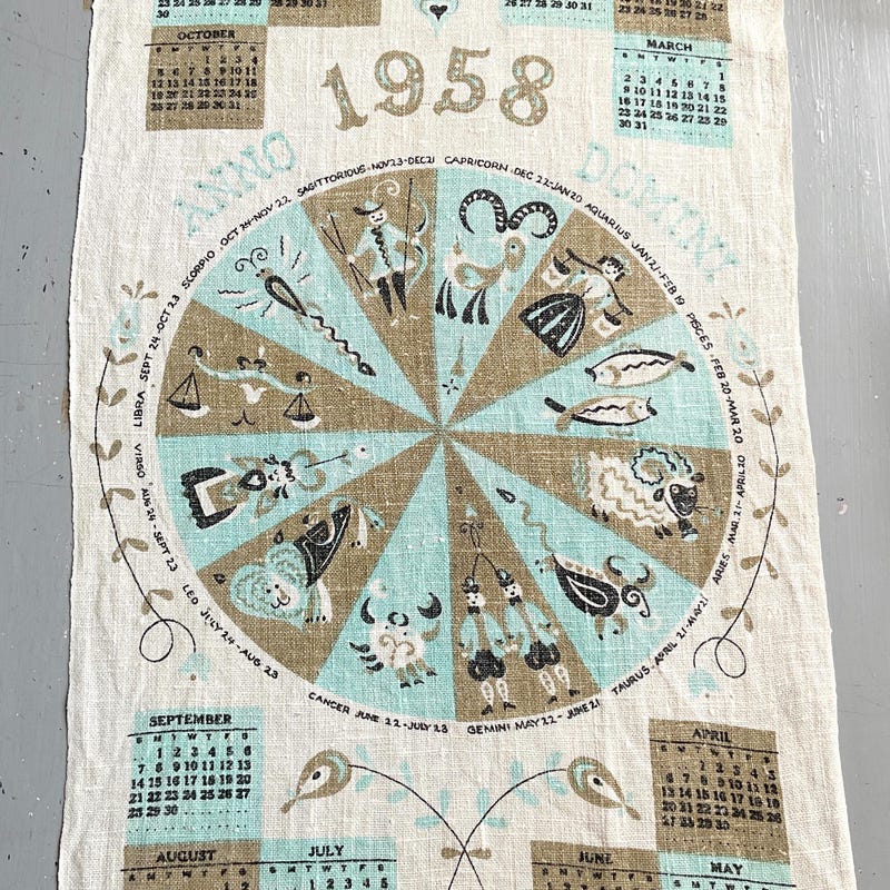 1958 Calendar - Etsy