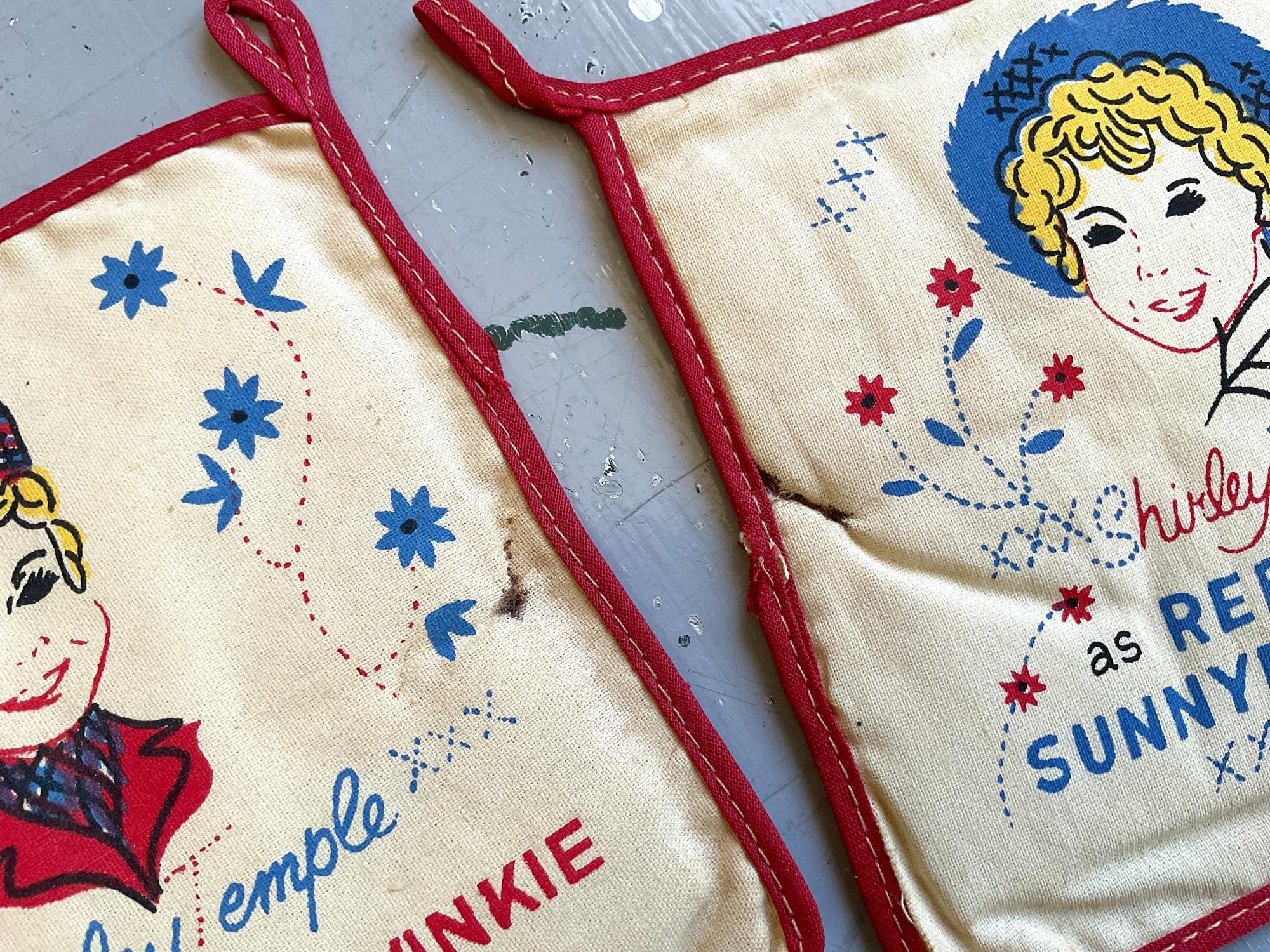 Vintage Shirley Temple Tea Towels & Potholders Captain January Heidi - Etsy