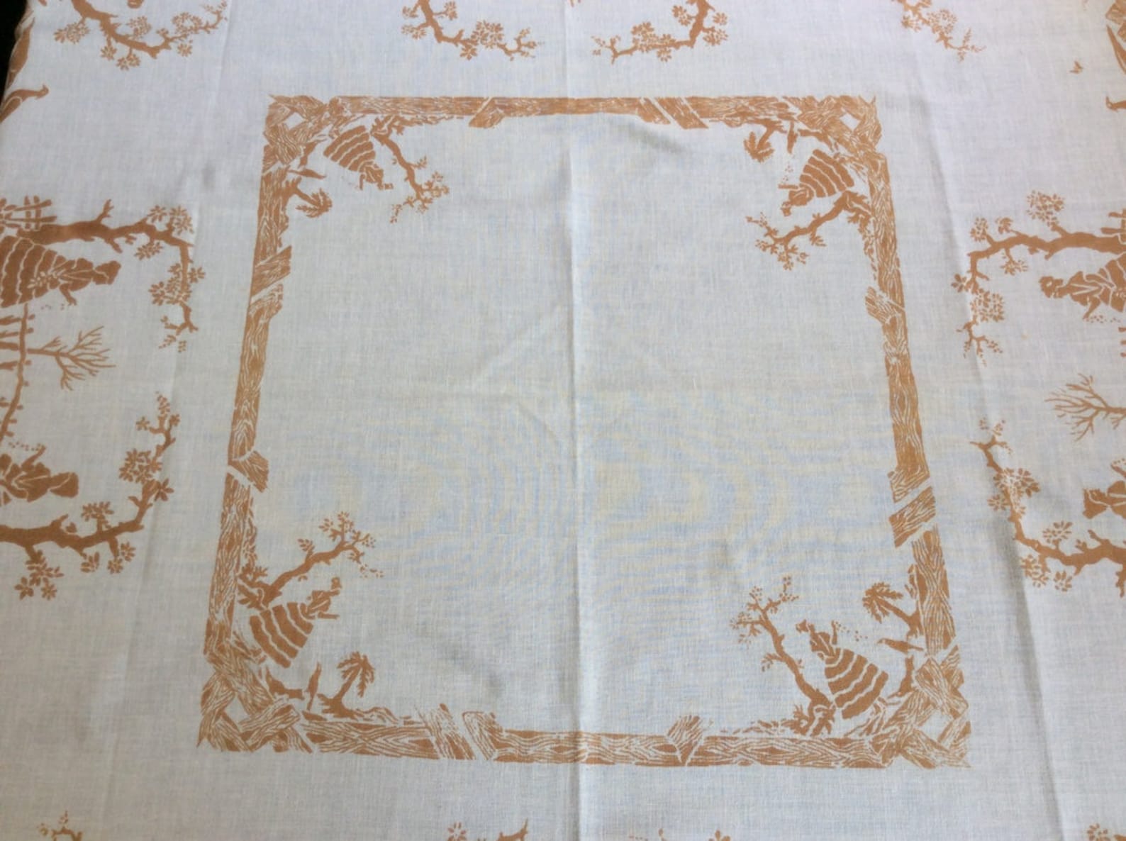 Vintage Tablecloth Southern Belles Feed the Pheasants Retro | Etsy