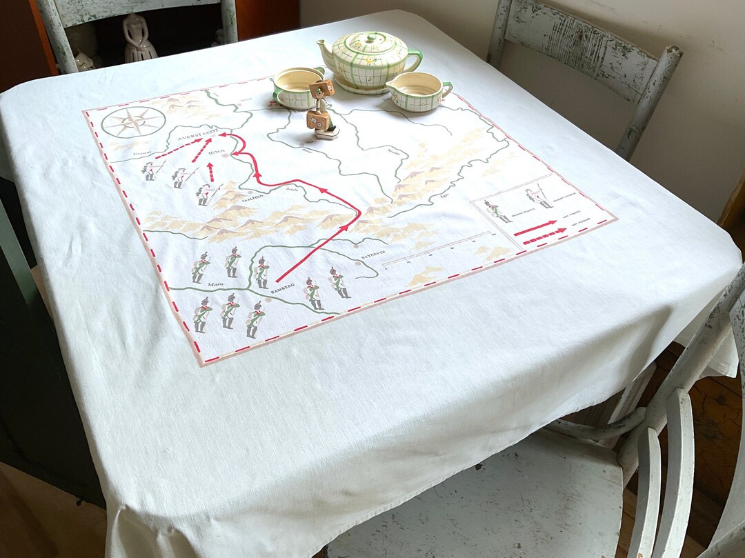 Vintage Tablecloth Napoleonic War Battles of Jena & Auerstaedt Military ...