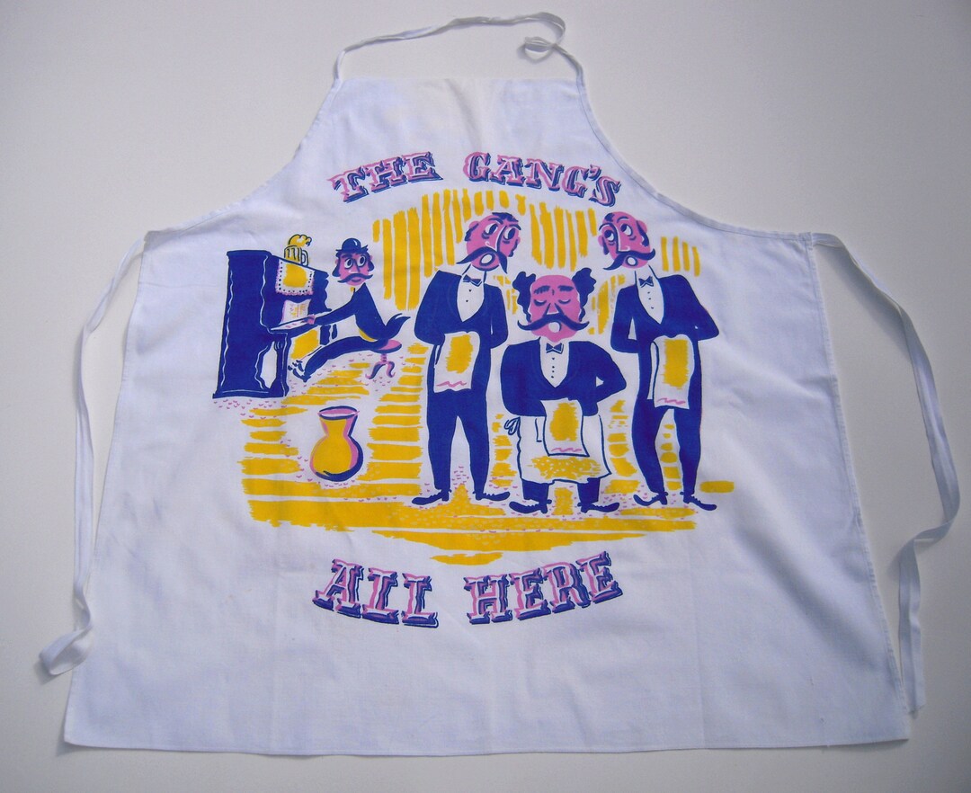 Vintage Full Apron the Gang's All Here Singing Waiters - Etsy