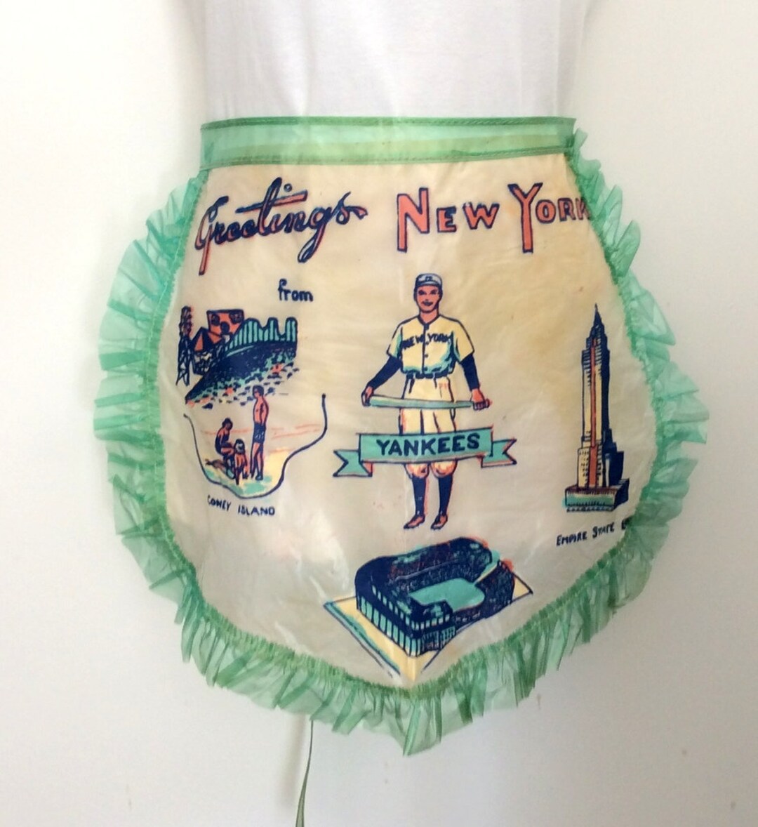 Vintage Apron Souvenir New York City Yankees Empire State Building ...