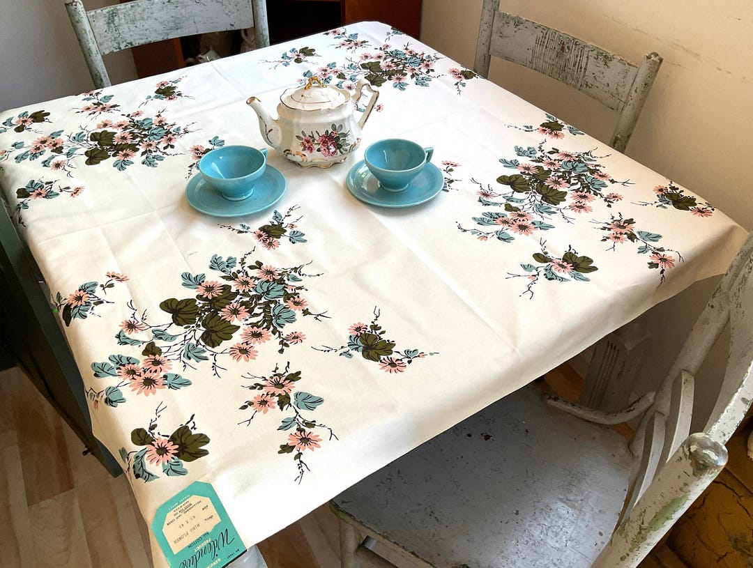Vintage Wilendure Tablecloth Pretty Pink Ming Flower MWT NWT NOS Retro ...