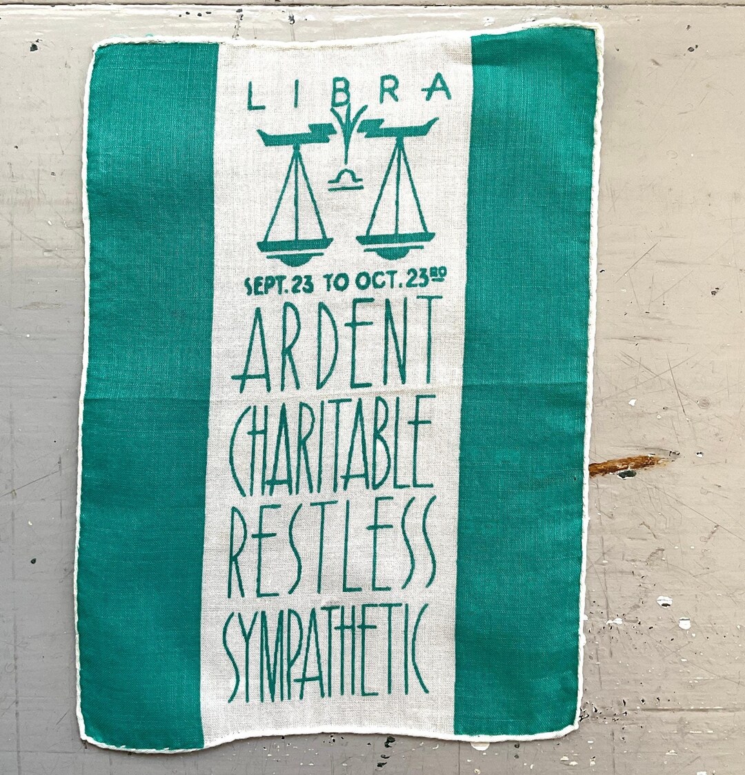 Vintage Art Deco Cocktail Napkin Libra Zodiac Horoscope Tom Lamb Retro ...