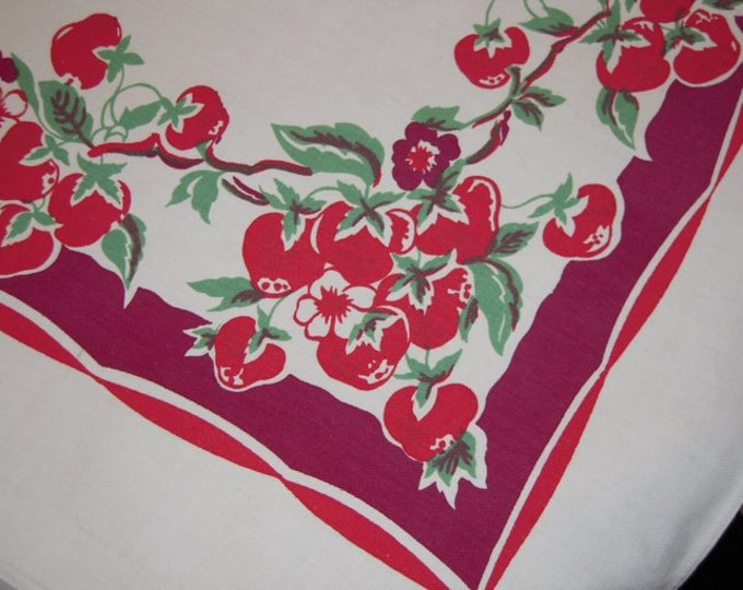 Vintage Tablecloth Sweetest Strawberries - Etsy