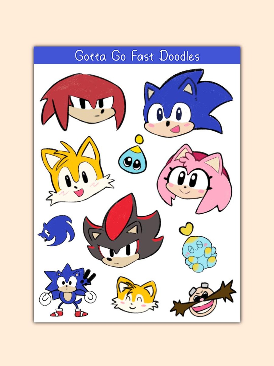 Gotta Go Fast Doodles Sticker Sheet, Journaling, Planner and Laptop ...