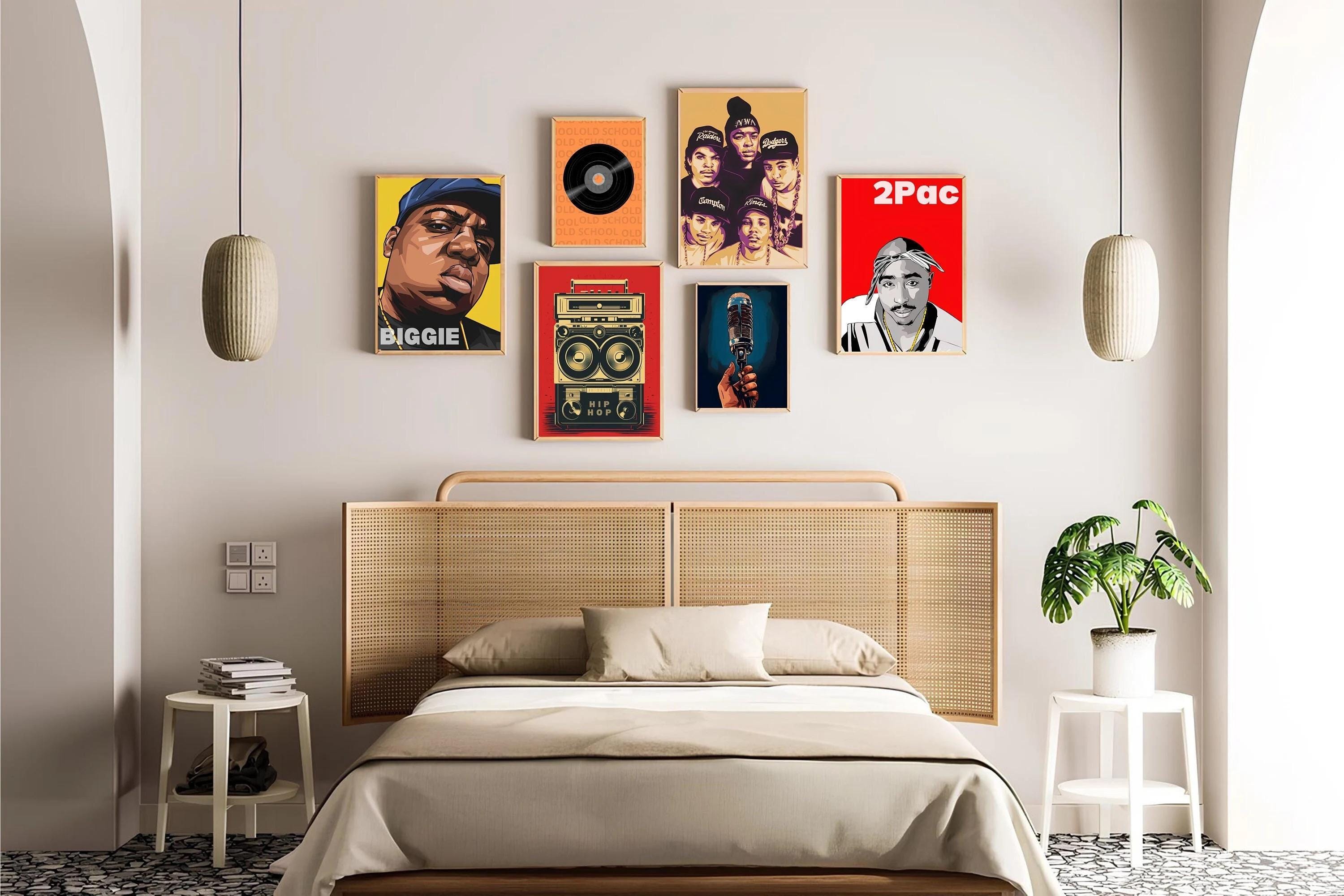 Old School Hip Hop Wall Gallery Art | Rap Home Decor | 2pac, Biggie ...