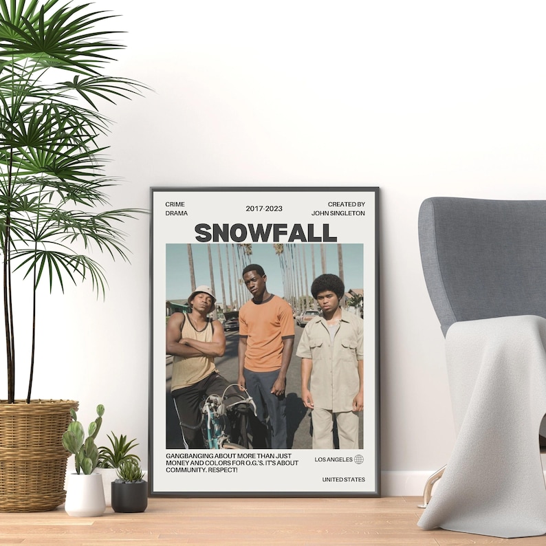 Snowfall | Franklin Saint Digital Vintage Poster | Retro Wall Art Home ...