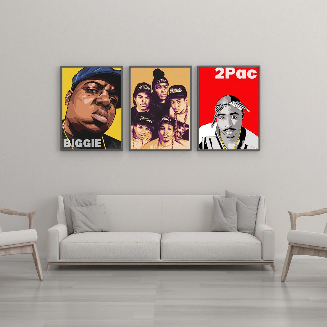 Old School Hip Hop Wall Gallery Art | Rap Home Decor | 2pac, Biggie ...