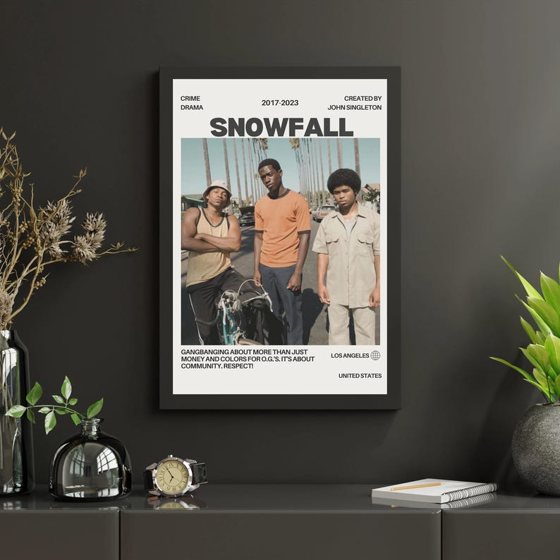 Snowfall | Franklin Saint Digital Vintage Poster | Retro Wall Art Home ...