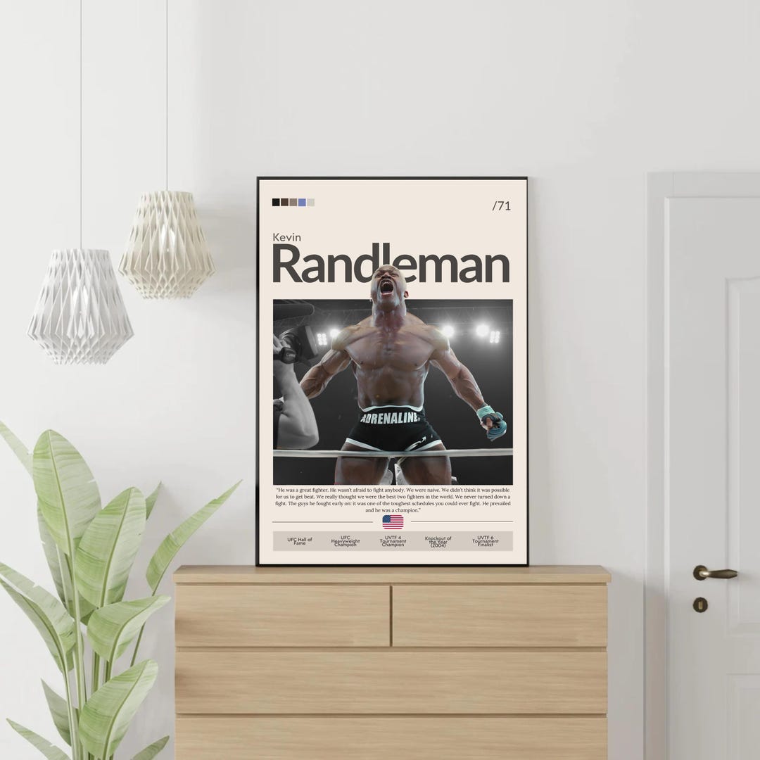 Kevin Randleman the Monster Ufc Poster, Mma Poster, Sport Wall Art ...