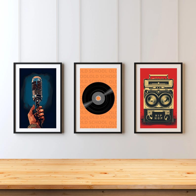 Old School Hip Hop Wall Gallery Art | Rap Home Decor | 2pac, Biggie ...