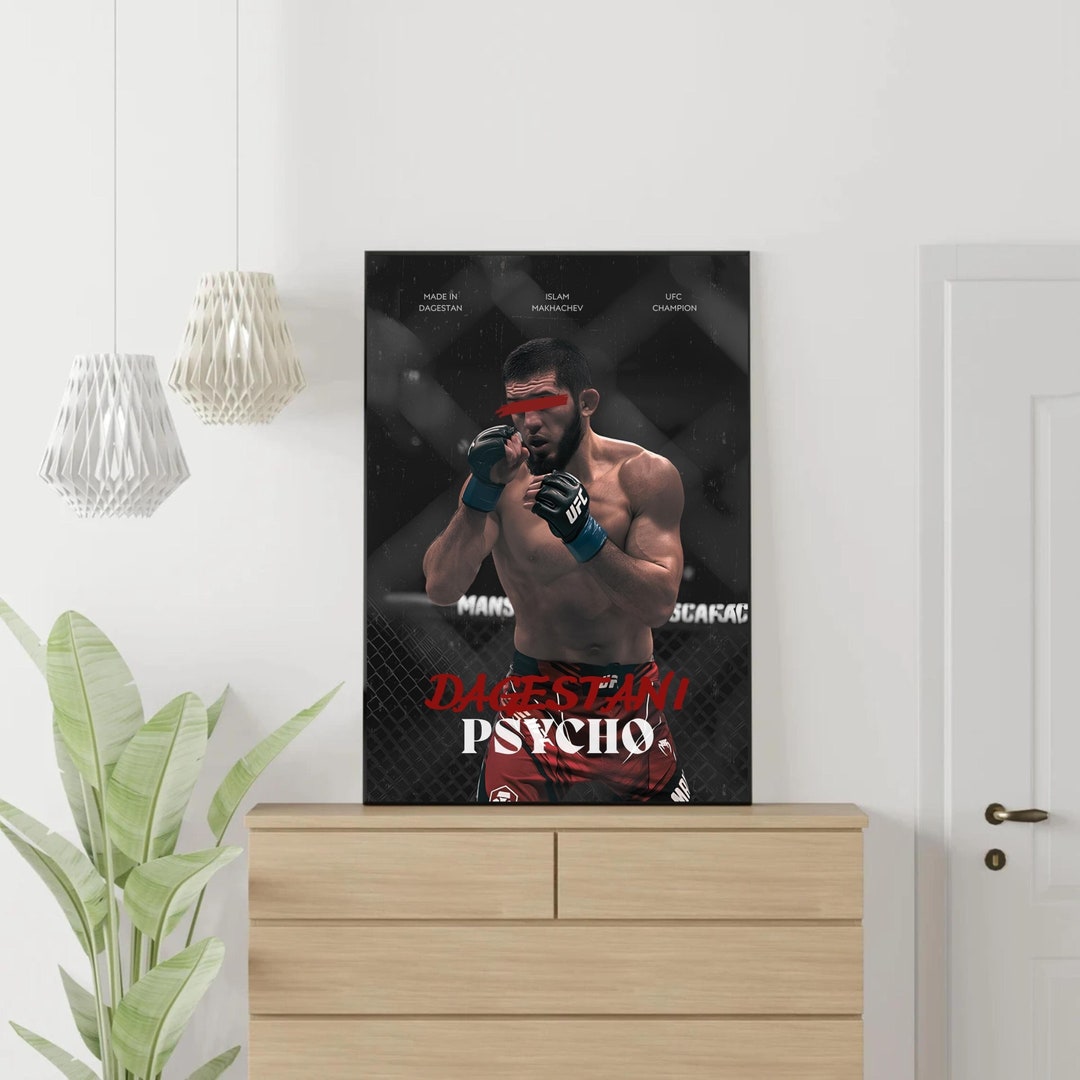 Islam Makhachev Psycho Poster, Mma Poster, Sport Wall Art, Bedroom Wall ...