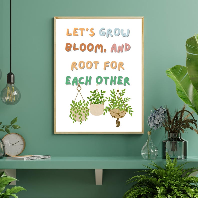 Let's Root for Each Other Sign Playroom Decor Classroom Poster ...