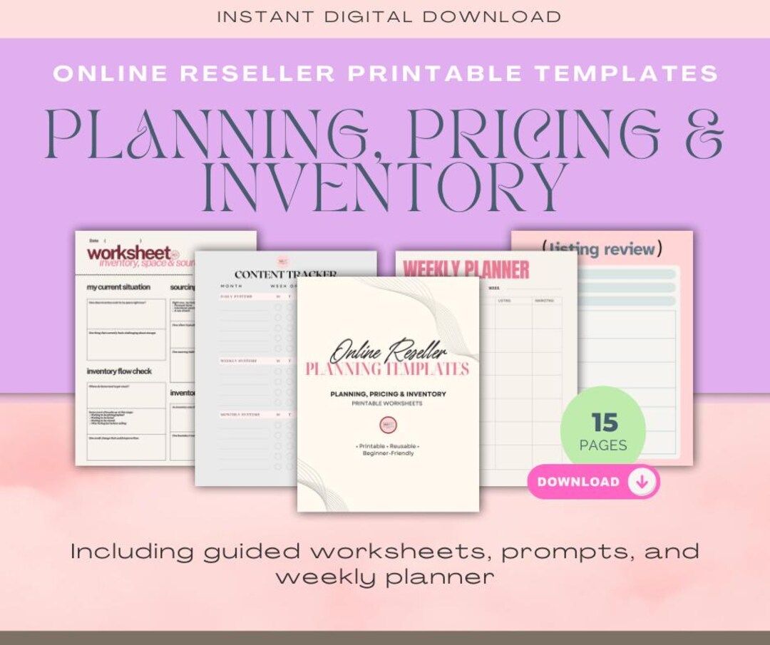 Online Seller Printable Templates | Planning, Pricing, Inventory ...