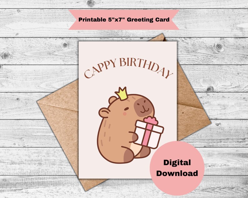 Cappy Birthday Card - DIGITAL Download - Printable Birthday Card ...