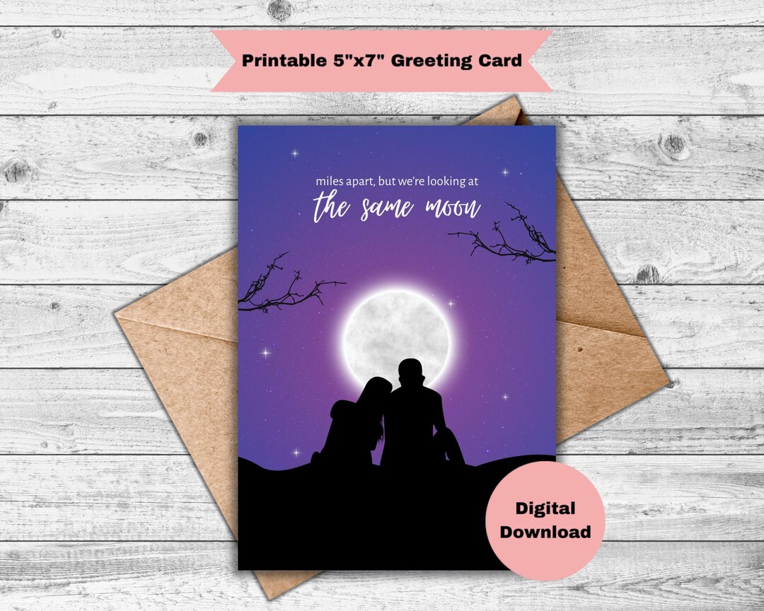 Long Distance Printable Card - Digital Download - Etsy