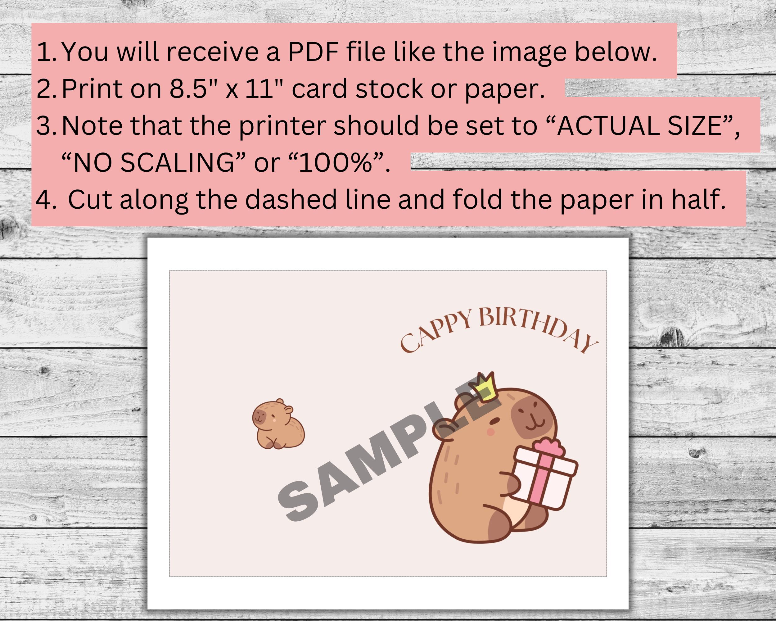 Cappy Birthday Card - DIGITAL Download - Printable Birthday Card ...