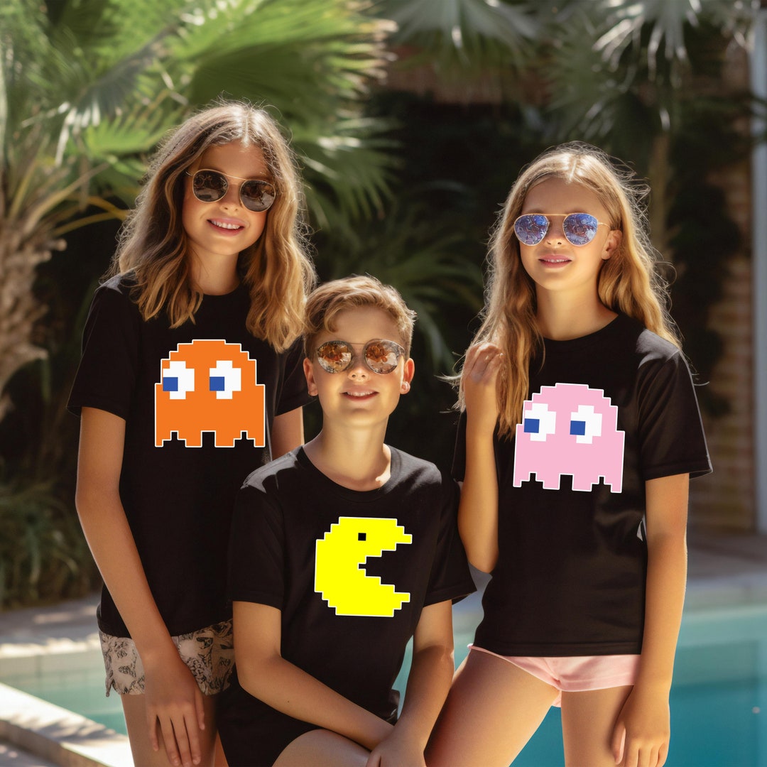 Pac Family Shirts, PC Man Retro Game Shirt for Kids, Video Game Shirt ...