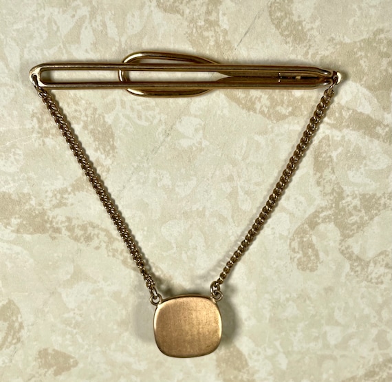 1950s SWANK Reverse Crystal, Horse Head Chain Tie Ba… - Gem