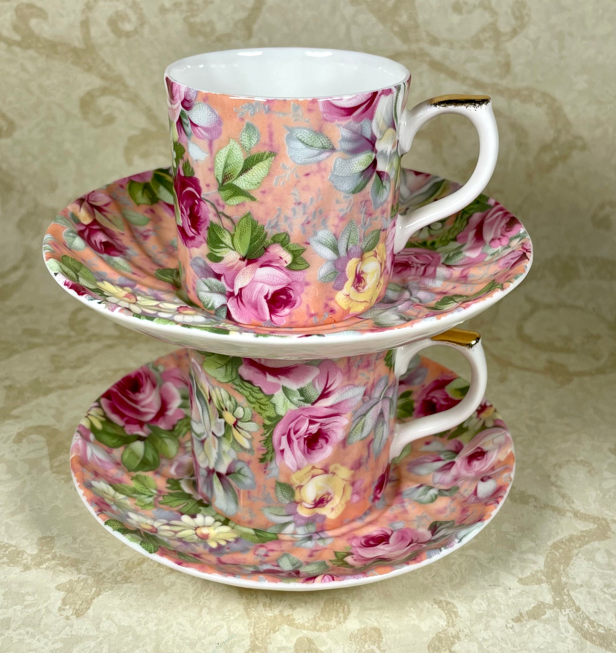 Set of Two Crown Victorian Fine Bone, China Demitasse, Coffee, Cups ...