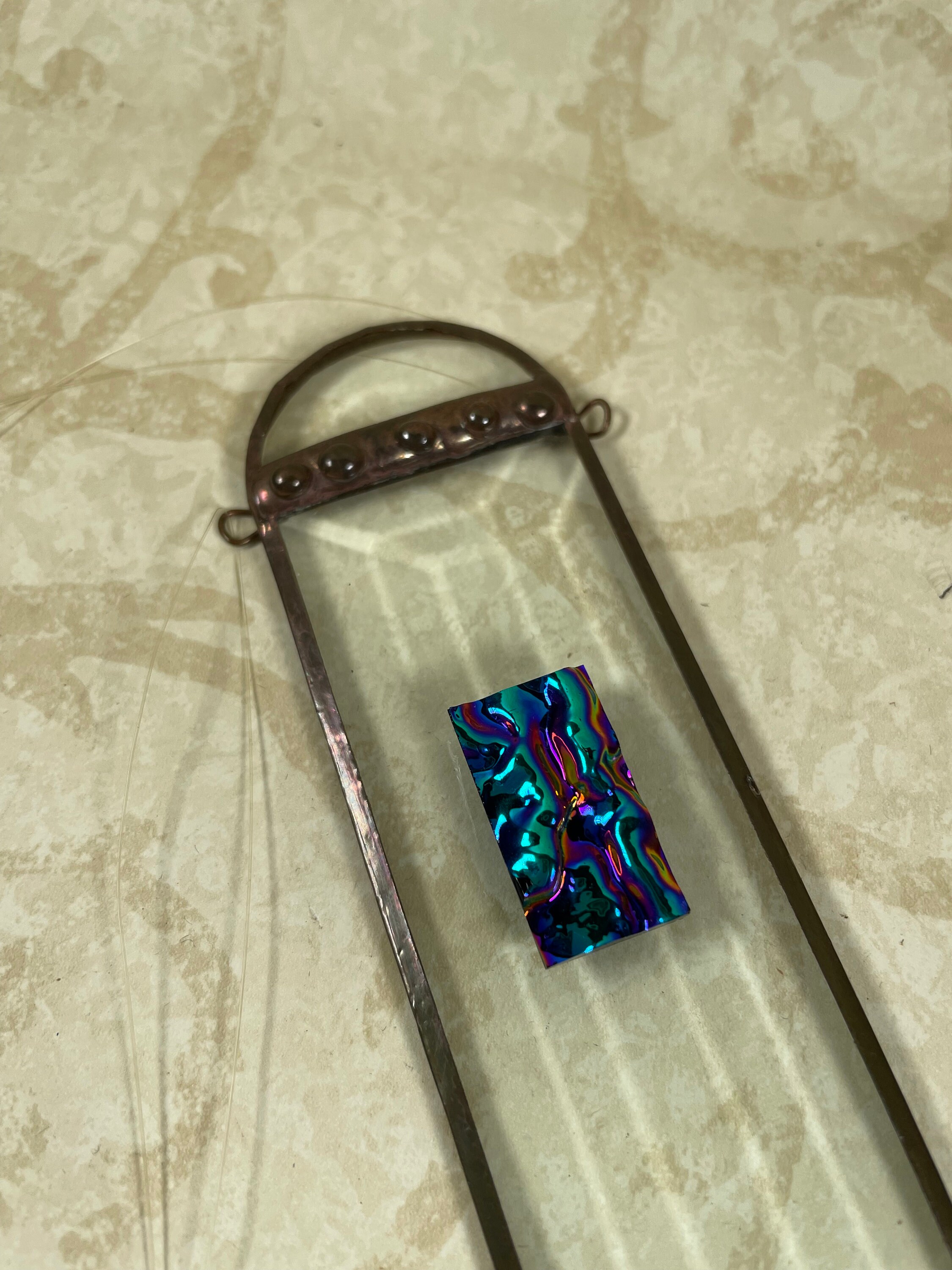 Vintage Artisan Made Sun Catcher Beveled Glass Long Iridescent - Etsy
