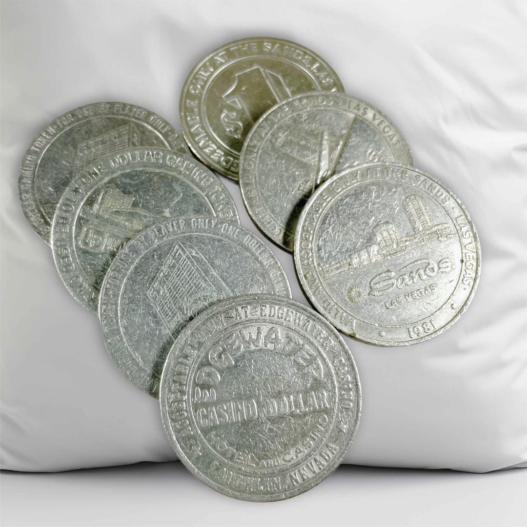 REDUCED Vintage Las Vegas Hotel Gaming Tokens One Dollar Sands Flamingo ...