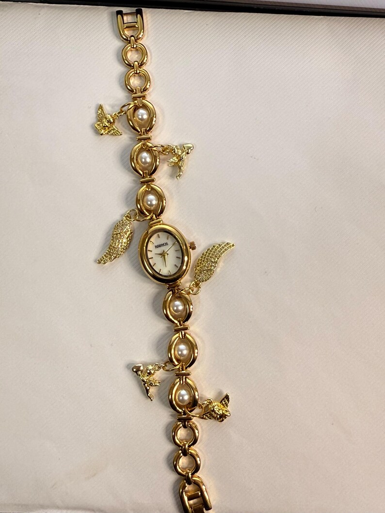 Vintage Gold Watch, Pearl Watch, Vintage Watch, Dainty Gold Watch ...